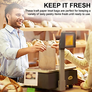 MT Products Brown Cookie Bags 6.5" x 8" - Disposable Grease Resistant Bakery Paper Bags - Pack of 100