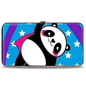 Buckle-Down womens Buckle-down Hinge - Pandas & Rainbows W/Stars Wallet, Multicolor, 7 x 4 US