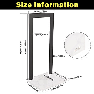 Winmien Hand Towel Holder with Marble Base, SUS304 Stainless Steel Freestanding Towel Rack Combo, Towel Stand + 2 Clear Soap Dispensers, Suitable for Bathroom Kitchen Vanity (Matte Black)