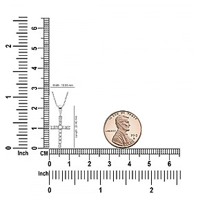 ARAIYA FINE JEWELRY 14K White Gold Round-shape Diamond Cross Pendant with Sterling Silver Chain Necklace (1/2 cttw, I-J Color, I2-I3 Clarity), 18"