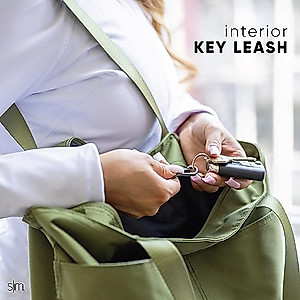 Simple Modern Tote Bag for Women | Medium Water-Resistant Laptop Purse with Compartments and Zipper Top | Shoulder Bag with Pockets for Work, Travel & School | Almond Birch