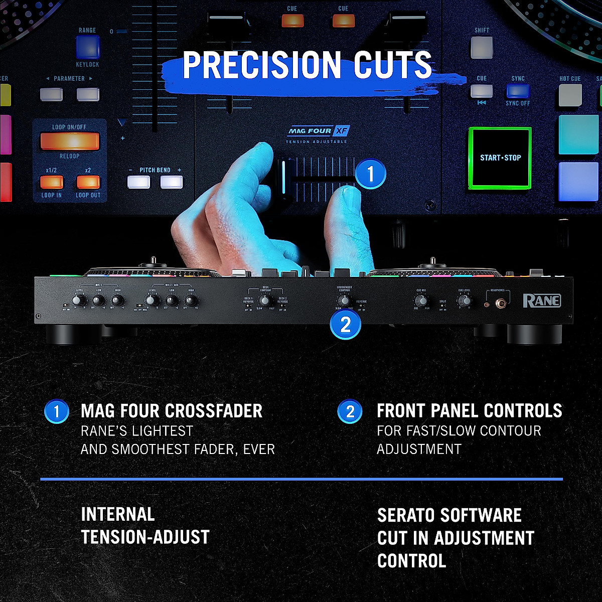 RANE ONE - Complete DJ Set and DJ Controller for Serato DJ with Integrated DJ Mixer, Motorized Platters and Serato DJ Pro Included