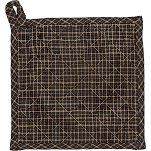 VHC Brands, Kettle Grove, Cotton, 8x8, Patchwork Blocks, Pot Holder, Black