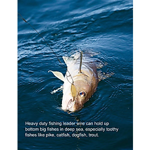 Facikono Fishing Leaders Line Steel Leaders Fishing Saltwater 125LB Fishing Leaders with Swivels and Snaps, 19.68in