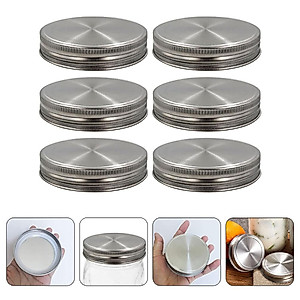 Yardwe Tiered Dessert Stand 6pcs Mason Canning Jar Lids Regular Mouth Reusable Leakproof Split-type Silver Lids with Silicone Seals for Food Storage Airtight Canning Jar Cap Cover