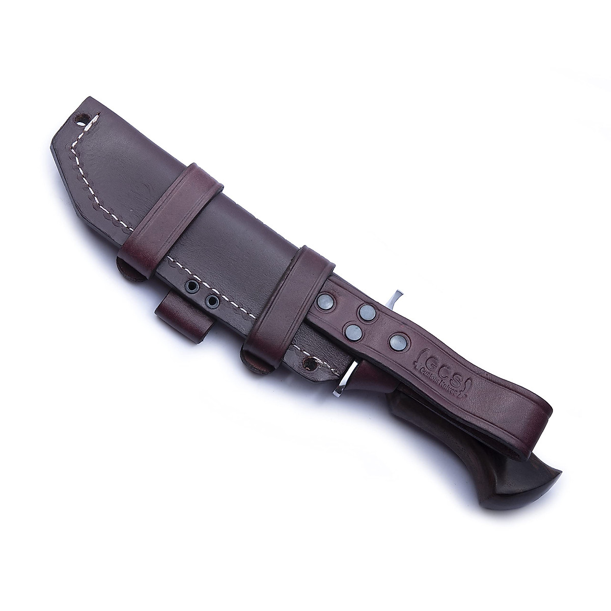 GCS Handmade Wooden Handle D2 Tool Steel Tactical knife Hunting Knife Bushcraft Knife with leather sheath Full tang blade designed for Hunting & EDC GCS 280