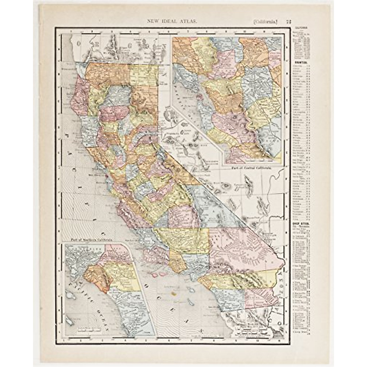 California with insets of Southern & Central Regions (1911)
