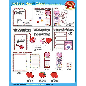 124 in a Pack- Valentine's Large Creative Cut-Out Set, 4 assortments Hearts, 5.5” Cut-Outs Classroom Décor, Valentine's Day Theme, and Craft Activities for Kids
