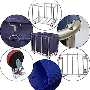 Large Laundry Cart With Wheels Heavy Duty Rolling Storage Basket Organizer 330Lb Load Truck for Large Family or Commercial Hotels and Hospital Laundry Room Transport Clothes and Linen Material