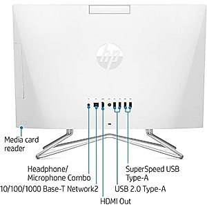 HP 22 AIO 21.5" FHD All-in-One Business Desktop Computer [Windows 11 Pro], Intel Celeron J4025 (up to 2.9 GHz), 16GB DDR4 RAM, 1TB SSD, WiFi, Bluetooth 4.2, HDMI, RJ-45, Keyboard & Mouse, w/Battery