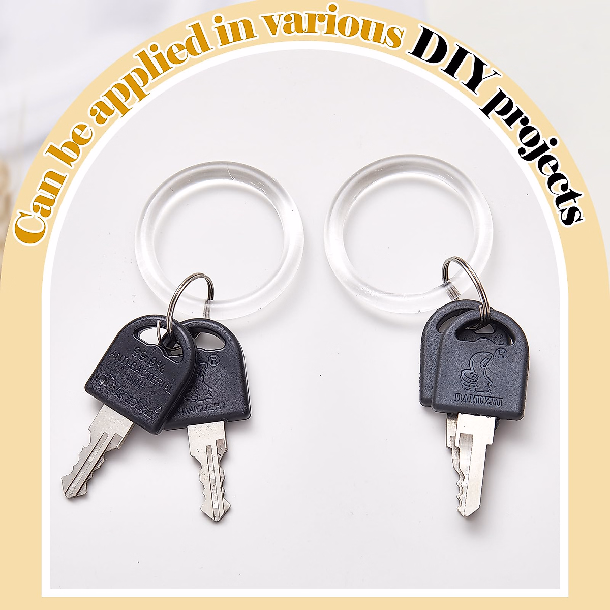 Kritkin 200 Pcs Clear Scarf Rings Plastic Rings for Crafts DIY Transparent Hanging Display Rings 1.25 Inch O Rings Projects Retail Scarves Garment Hangers Accessories