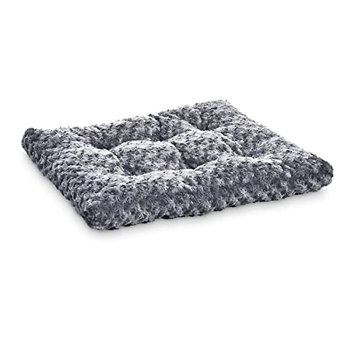 Amazon Basics Plush Pet Bed and Dog Crate Pad, Large, 40 x 27 x 3.5 Inches, Gray Swirl