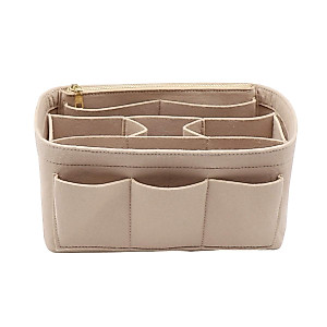 LEXSION Felt Handbag Organizer,Insert purse organizer Structure Shaper fits Speedy 8001 Beige M