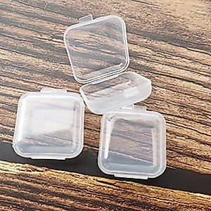 20 Pack Plastic Mini Clear Jewelry Box Organizer with Lid, Square Earplug Pill Storage Box Case for Small Items Bead Makeup Craft Project Containers