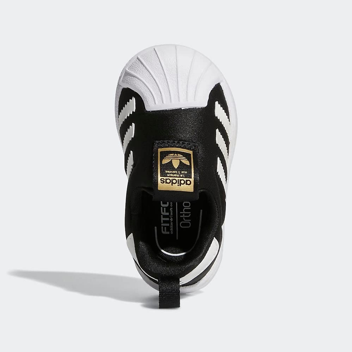 adidas Originals Superstar 360 Sneaker, Core Black/White/Gold Metallic, 1 US Unisex Little Kid