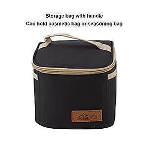 Salt and Pepper Shaker Set, Camping Spice Kit Travel Spice Kit with Storage Bag Spice Shaker Seasoning Dispenser for Camping Home/820 (Color : Black)