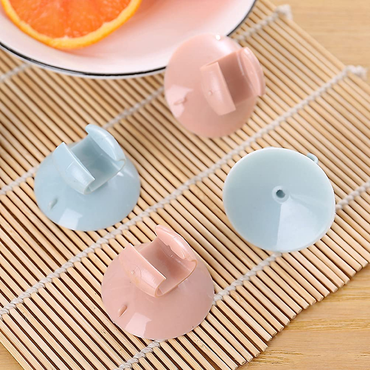 YARDWE 4Pcs Rice Cooker Spoon Holder Rice Spatula Suction Rack Spoon Storage Stand Kitchen Gadget for Rice Maker Cooker (Blue)