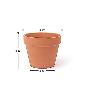 [26 Pack] 4" Planter Nursery Pots Terracotta Pot Clay Pots Clay Ceramic Pottery Cactus Flower Pots Succulent Nursery Pots Garden Terra Cotta Pots with Drainage Hole (26)