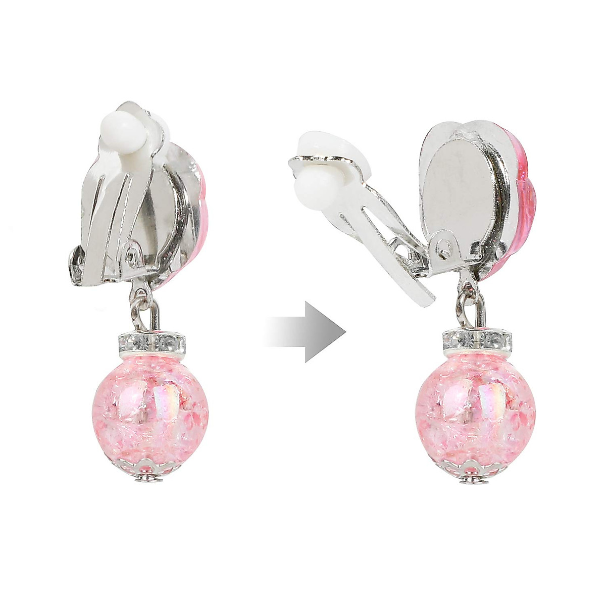 Hifot 7 Pairs Clip on Earrings Girls, No Pierced Design Earrings Dress up Pretend Princess Play Jewelry Accessories for Kids