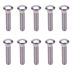 Yinpecly 100Pcs M6×30mm 1mm Pitch Length 304 Stainless Steel Round Domed Head Square Neck Carriage Bolts Silver Tone