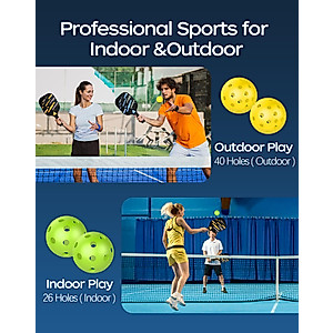 Muitcdo Pickleball Paddles Set of 4, USAPA Approved Pickleball Set with 4 Balls and 1 Carry Bag 4 Replacement Grips, Light Pickleball Rackets for Beginners and Intermediates Racquet for Men Wowen