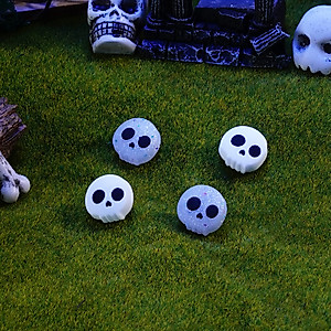 Halloween Thumb Grip Caps for Nintendo Switch Joy-Con, Cute Silicone Joystick Cap Covers Accessories Compatible with Nintendo Switch/OLED/Lite Joycon, 4PCS Skull