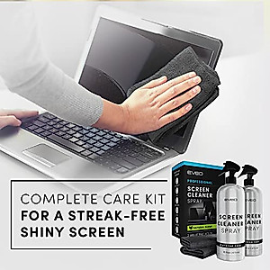 Screen Cleaner PRO Spray (16oz x 2 Pack) - for TV Screen Cleaner, Computer Screen Cleaner Laptop, Phone, Ipad - Computer Cleaning kit Electronic Cleaner - HQ Microfiber Cloth Included, Large Bottle