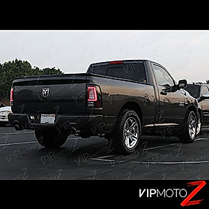 VIPMOTOZ Premium OLED Tube Tail Light Lamp For 2009-2018 Compatible with Dodge RAM 1500 2500 3500 - [Factory Incandescent Model] - Matte Black Housing, Smoke Lens, Driver & Passenger Side