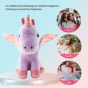 Sew Butiful 8 inch Unicorn Stuffed Animals, Cute Unicorn Gift Toys for Girls,Unicorns Birthday Gifts Soft Plush Toys Set for Baby, Toddler, Girls, Kids,Decor (Purple)