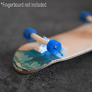 Teak Tuning Apex 71D Urethane Fingerboard Wheels - Cruiser Style, Bowl Shaped, 8.7mm Diameter - ABEC-9 Stealth Bearings - Made in The USA - Cobalt Blue Colorway