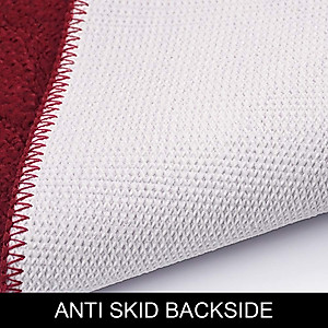 COSY HOMEER 48x20 Inch/30X20 Inch Kitchen Rug Mats Made of 100% Polypropylene 2 Pieces Soft Kitchen Mat Specialized in Anti Slippery and Machine Washable,red