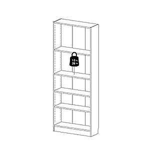 Tvilum Element Wide 5 Shelf Bookcase, Tall, White