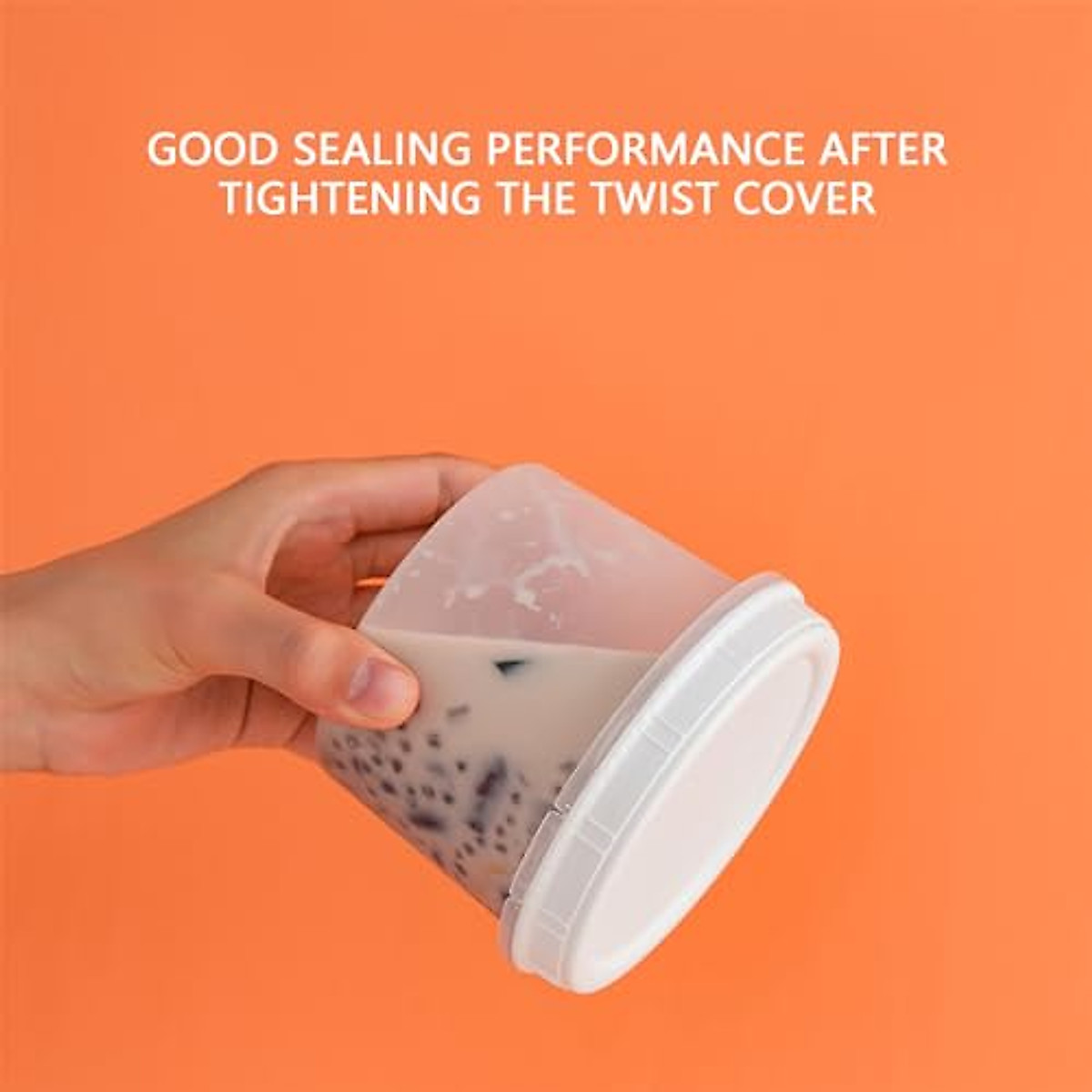 8Pack 13.6oz/400ml Plastic Containers with Twist Top Lids, Airtight Reusable Containers for Leftover Food and Soup, Frozen and Microwave Safe (Mixed Color)