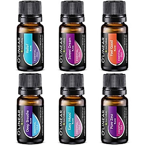O'linear Essential Oils 6 Blends Set - Perfect for Humidifiers and Diffusers, Aromatherapy Diffuser Oils Scents, Essential Oil Kit for Home Use, Essential Oil Pack with Various Scents