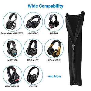PChero Replacement Headphone Headband Cushion Pad Cover with Zipper, Head Band Protector Compatible with ATH M50, M40X, M40, G PRO X, HS50, HS60, HS70 Over Ear Headset (Black)