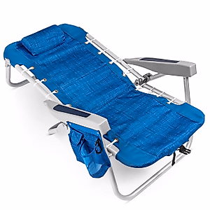 Homevative Folding Backpack Beach Chair with 5 Positions, Towel bar, Cooler Pouch, Storage Pouch, Cup Holder and Phone Holder
