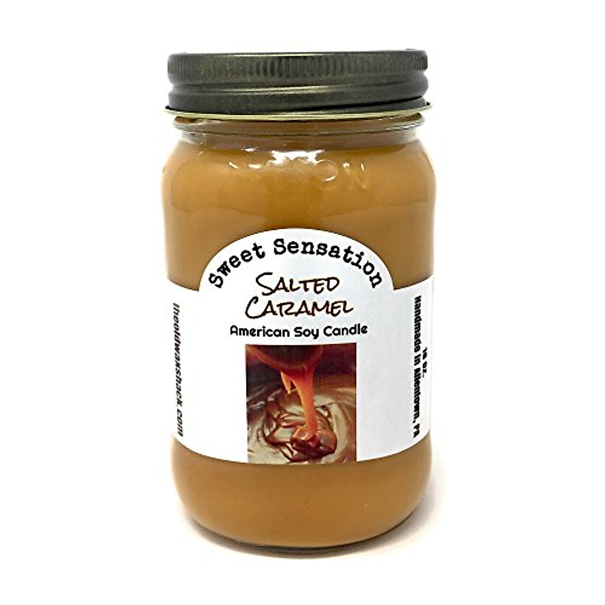 Salted Caramel Soy Candle, 16 Oz. Mason Jar
