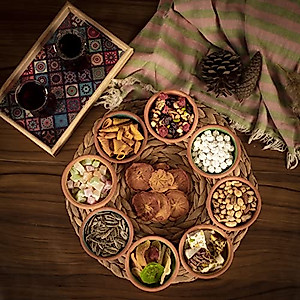 Clay pot for cooking - Handmade oven bowl tajine cooking pot - Microwave & Oven Safe - 100% Natural earthenware pot - Eco friendly terracotta pots for Mexican Indian Korean moroccan Dishes, (8 Pcs)