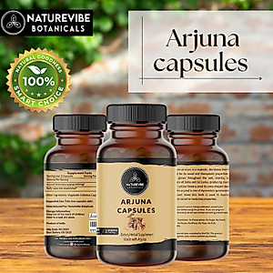 Naturevibe Botanicals Arjuna Capsules Premium 180 Veg Capsules | 1000mg Per Serving | Traditional Supplement | Made with Pure Herb Arjuna Powder