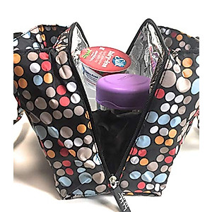 Nicole Miller Insulated Lunch Bag Tote –Open Cooler Ice Bag Lunch Box for Food with Drink Bottle Holder for Women, Men, Picnic, Boating, Beach, Fishing & Work(Bangles Red)