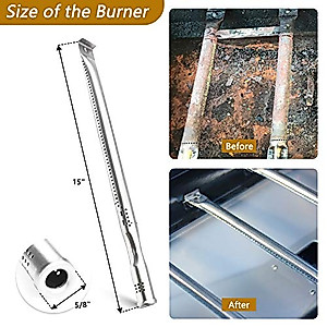 Adviace Replacement Parts for Nexgrill 720-0896B 720-0896C 720-0896E 720-0882A 720-0896 720-0925 Grills, 6 Pack Grill Burner Tubes & Flame Tamers Heat Shields Replacement