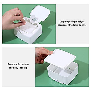 Hooshion Qtip Holder Dispenser with Lids, 4 Pack Plastic Cotton Swabs Dispenser for Vanity Makeup Organizer Storage, Qtip Holder Bathroom Set for Cotton Swab, Ball, Pads, Floss