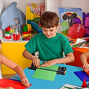 Firbon A4 Paper Cutter Bundle with 5Pcs Replacement Blades, 12 Inch Titanium Paper Trimmer Scrapbooking Tool with Side Ruler for Craft, Coupon, Label, Cardstock