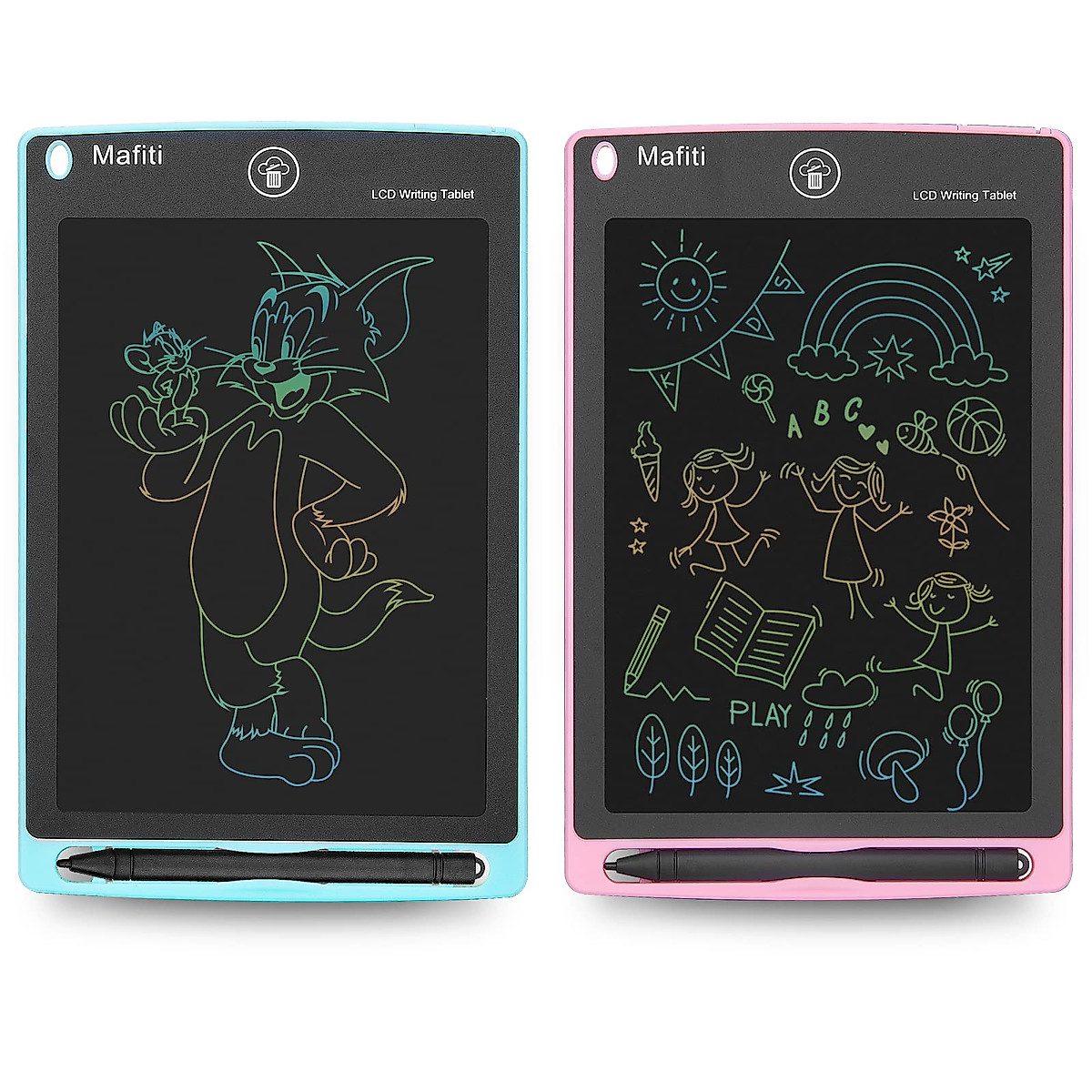 LCD Writing Tablet 8.5 Inch 2 Pack Colorful Screen Electronic Writing Drawing Pads Doodle Board for Kids Boys Girls