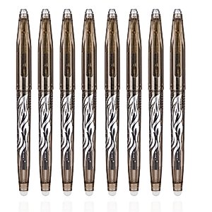 RIANCY Erasable Black Gel Pens, 8-Pack, 0.7mm Point, Quick-Drying Ink, Ideal for Sudoku, Crossword Puzzles, Homework, and More