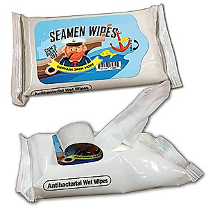 Captain Jack Hoff’s Seamen Wipes - Novelty Wet Wipes - Weird Gag Gifts for Men - Travel Size