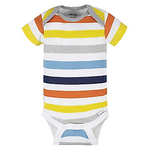 Onesies Brand Baby 3 Onesies 3 Pants Outfit Bundle Mix n Match Newborn to 12M, Blue Dog Stripe, 12 Months