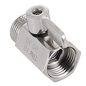 Stainless steel Garden Hose Shut Off Valve, 3/4"GHT Female × 3/4"GHT Male