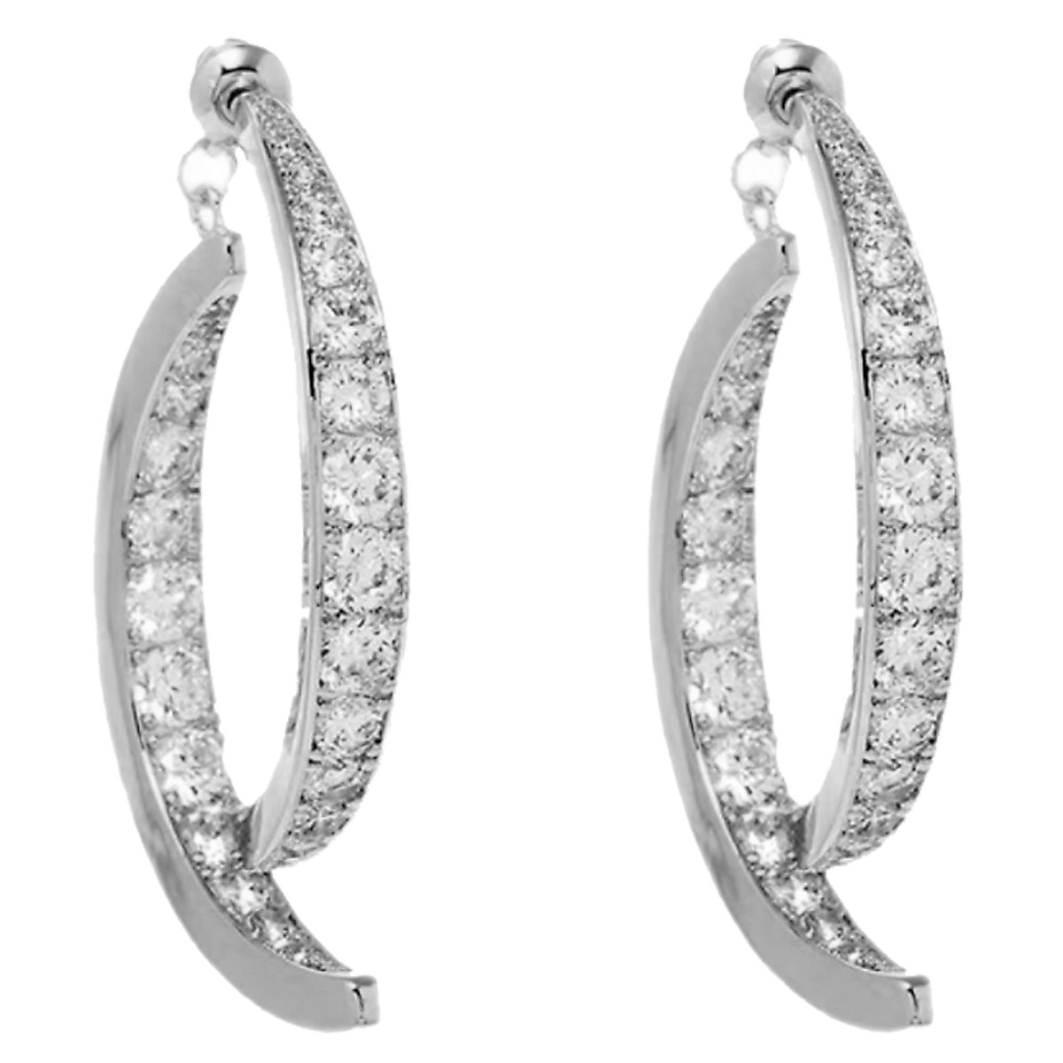 Cross Curved Earrings Zircon Curved Stick Front Back Linear Drop Earrings Piercing Hypoallergenic Ear Cuff