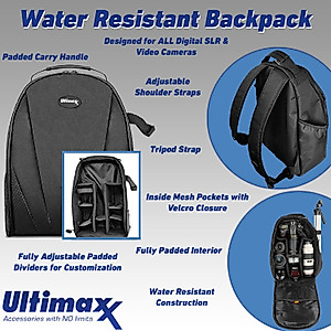 Canon EOS Rebel T100/4000D DSLR Camera with 18-55mm f/3.5-5.6 Zoom Lens and Accessory : Includes - SanDisk Ultra 64GB Memory Card, Tripod, Backpack,& Much More (18pc Bundle)